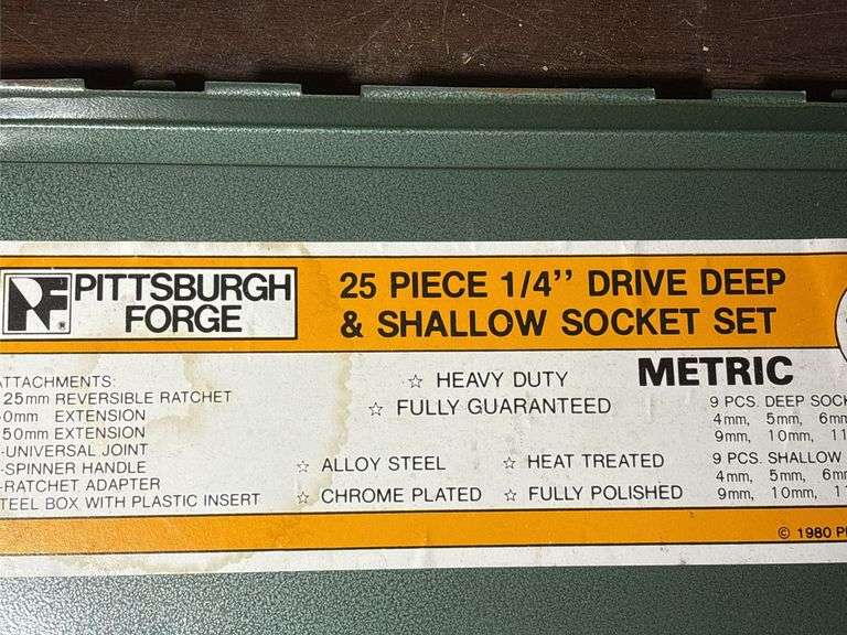 Pittsburgh Quarter Inch Drive Socket Set - Auction Ohio