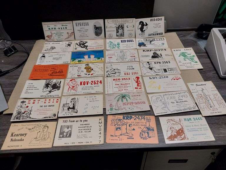A Large lot of Vintage CB Radio Calling Cards – Many with Back Info ...