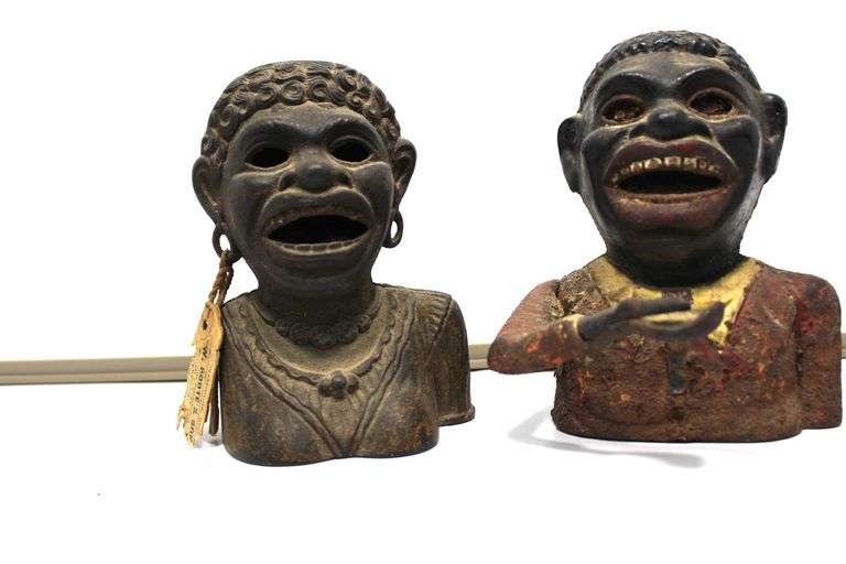 Set of Two Antique Cast Iron Banks, Early Black Americana - Auction Ohio