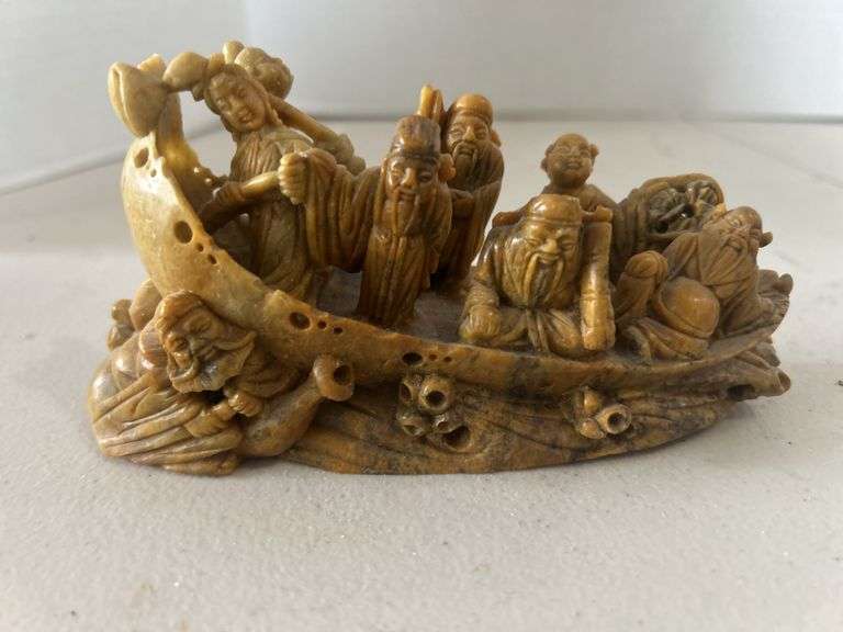 Chinese Carved Stone Boat - Auction Ohio