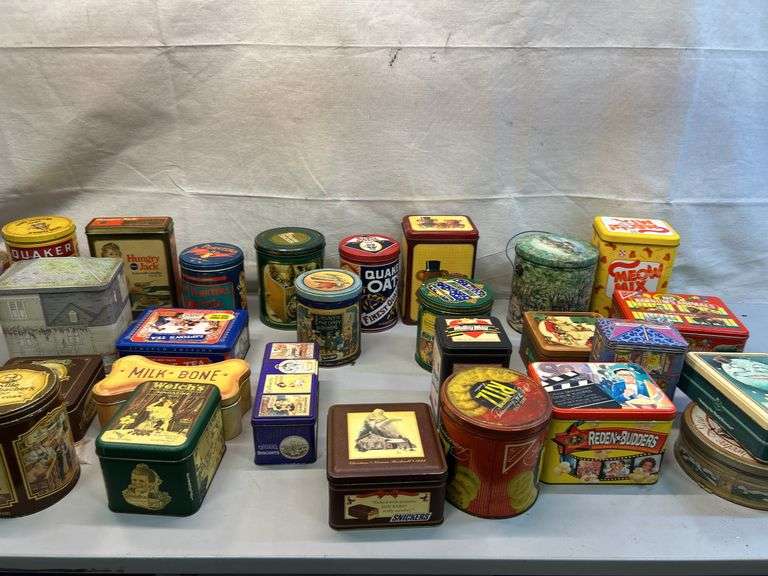 Large Collection of Vintage Advertising Tins - Auction Ohio