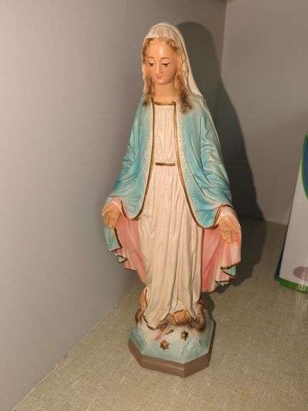 Vintage Virgin Mary Chalkware Statue - Auction Ohio