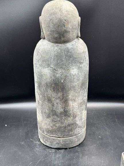 LARGE Stone Carved Monk Sculpture with Simple Robe. HEAVY! - Auction Ohio