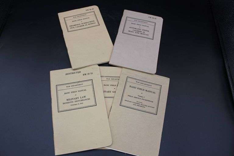 Set of Five 1940s War Department Basic Field Manuals - Auction Ohio