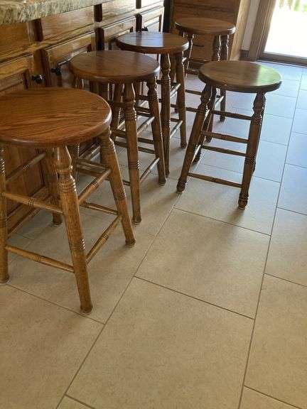 Oak Kitchen Stools - Auction Ohio