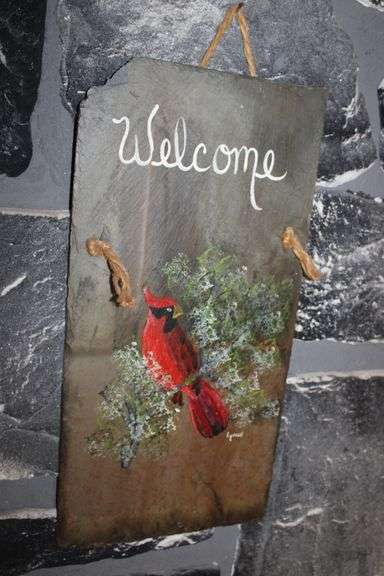 Hand Painted Cardinal Art - Auction Ohio