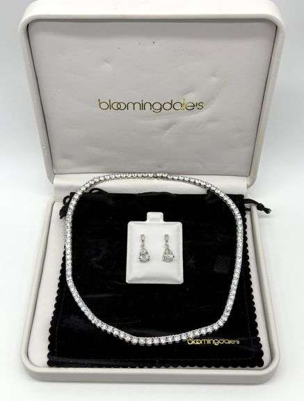 Sterling & Rhinestone Necklace & Earrings - Auction Ohio