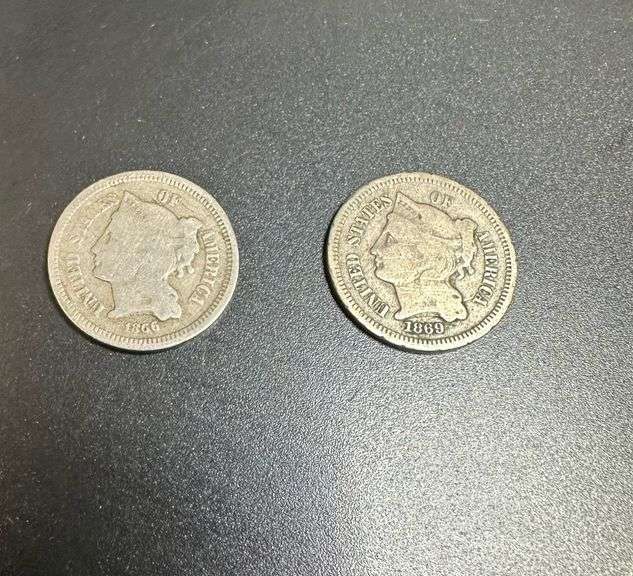 1866 & 1869 Three Cent Nickel - Auction Ohio