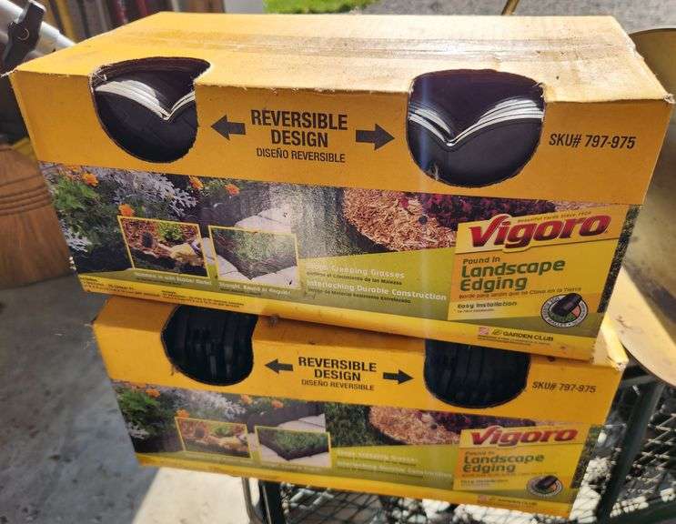 2 sealed boxes of Vigoro Landscape Edging Plastic Black 20FT 797 975 ...