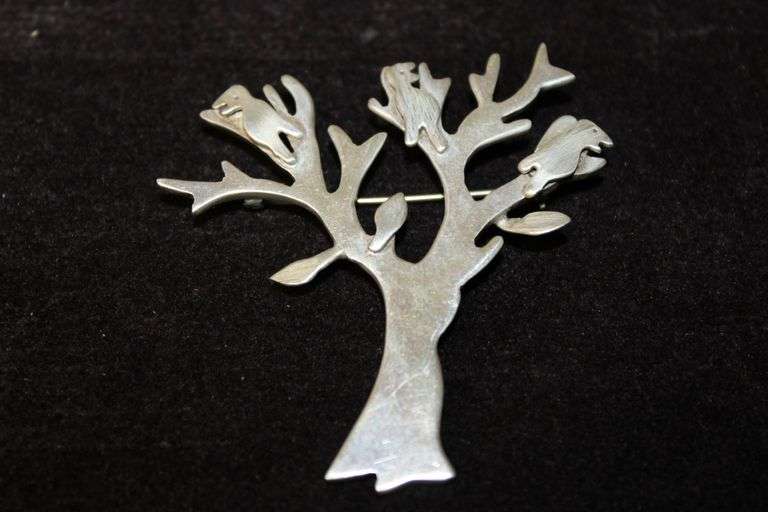 Sterling Silver Tree Brooch - Auction Ohio
