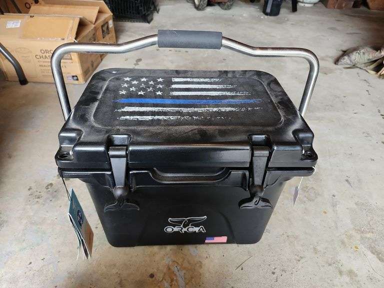 Orca U.S.A. Made 20qt. Blue Line Distressed Cooler - Auction Ohio
