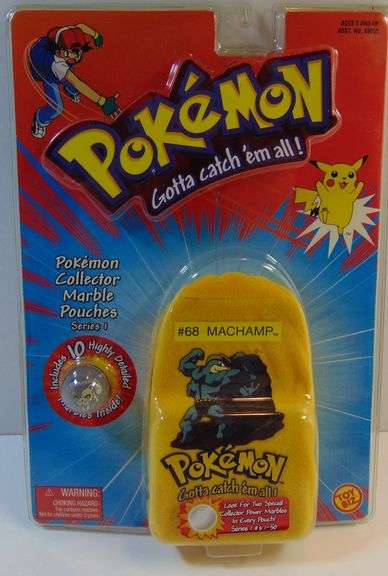 Vintage 1998 PokeMon Collector Marble Pouch with 10 Pokemon Marbles ...