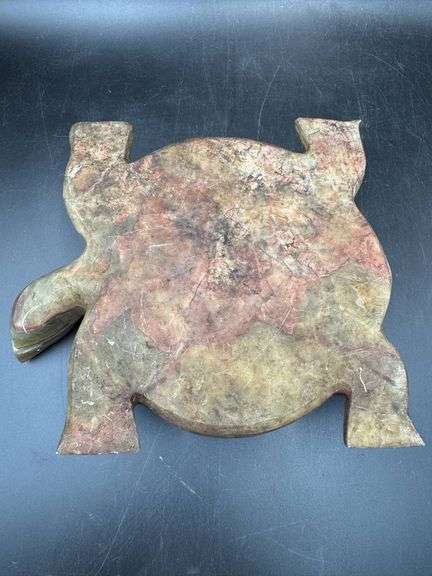 Hand-Carved Polished Stone Turtle Figurine - Auction Ohio