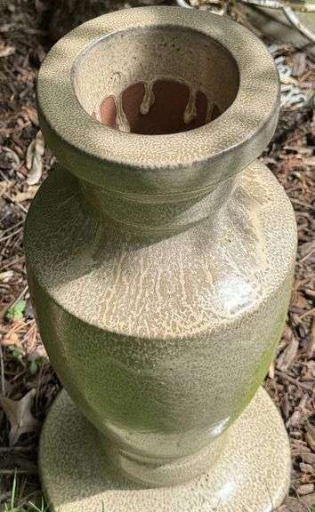 Redware Crackle Glaze Floor Vase - Auction Ohio