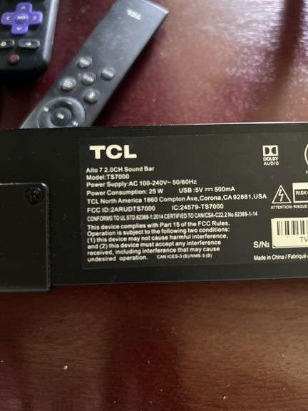 54" TCL TV with Wall Mount, Sound Bar & Blu-ray Player - Auction Ohio