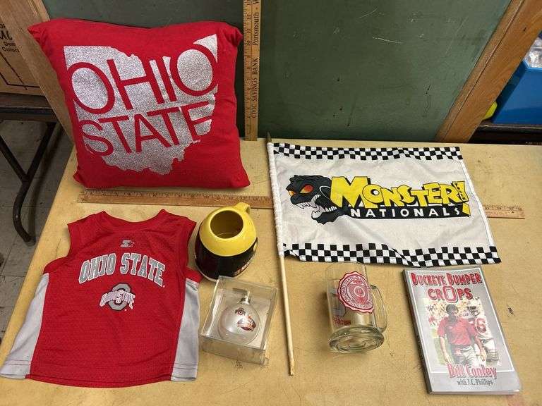 Ohio State Items, Nascar Mug & Flag - Auction Ohio