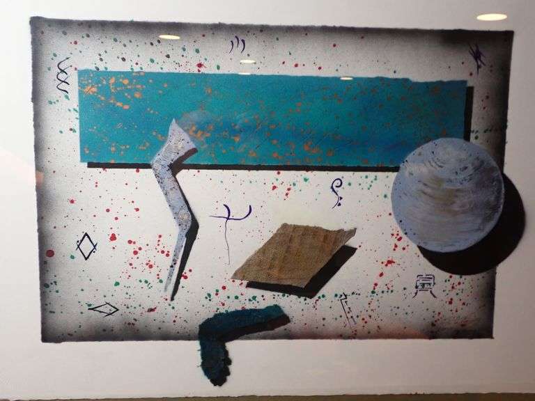 Original Abstract Art Signed Denis Barry - "Paper on Paper" Matted ...