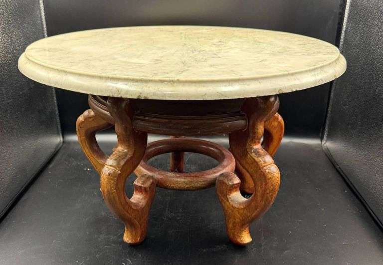 Beautiful Vintage large Round Marble-Top Table/Display Stand with ...