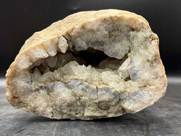 Large Quartz Geode Specimen with Crystal Interior - Auction Ohio