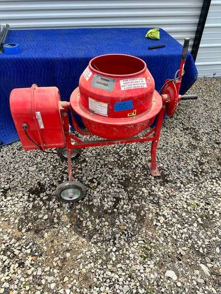 Red Electric Cement and Mortar Mixer - Auction Ohio