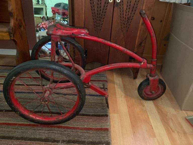 Antique Metal Tricycle with Hard Rubber Wheels - Auction Ohio