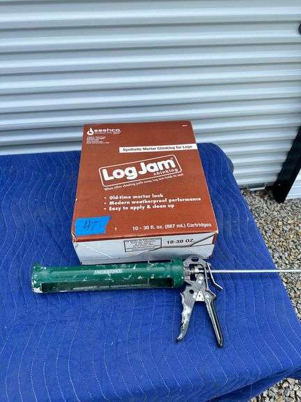 Log Jam Synthetic Chinking with Caulk Gun - Auction Ohio