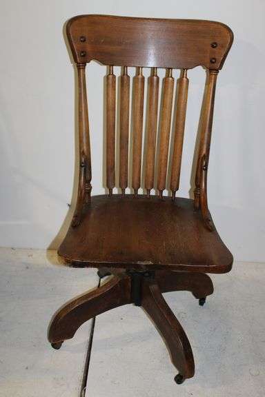 Wooden Desk Chair - Auction Ohio