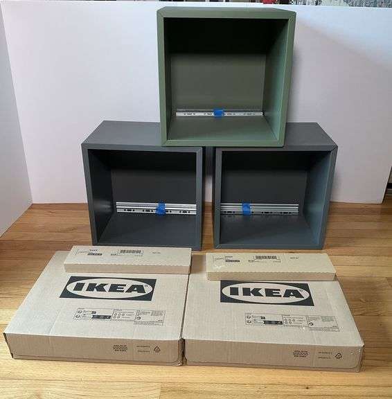 Five IKEA Storage Cubes with Wall Mounts - Auction Ohio