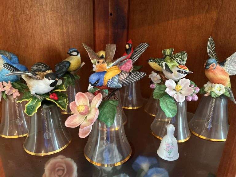Porcelain Crystal Songbird Bell Collection - Auction Ohio