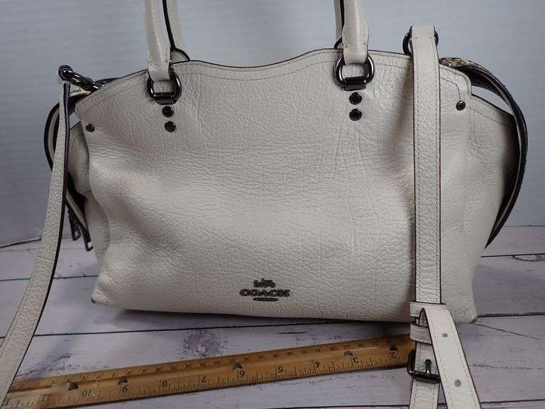 COACH DREW SNAKESKIN LEATHER SATCHEL HANDBAG - Auction Ohio