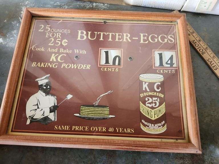 Vintage KC Baking Powder Advertising Wall Art 12''X15'' - Auction Ohio