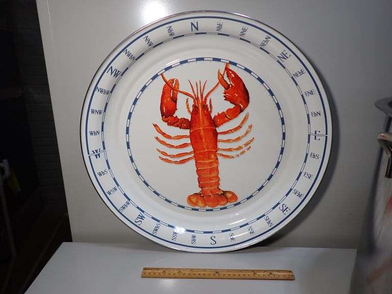 Golden Rabbit 20" Enamelware Lobster Tray & Bayou Classic 60qt Aluminum ...