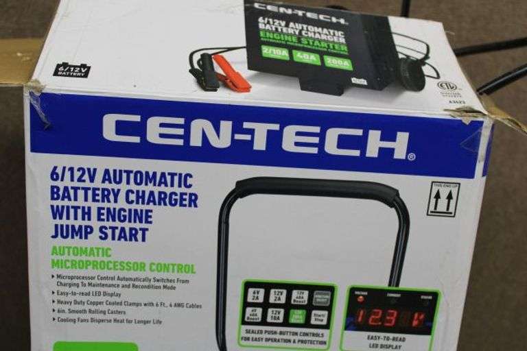 Cen-Tech 6/12V Automatic Battery Charger With Engine Jump Start ...