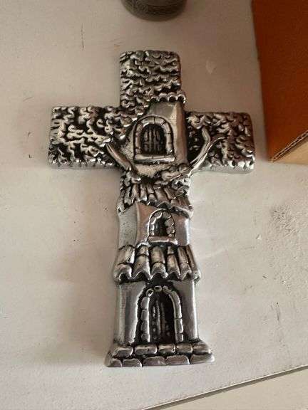 Carruth Pet Memorial Stone, Pewter Cross Wall Decor & Vintage Wallpaper ...