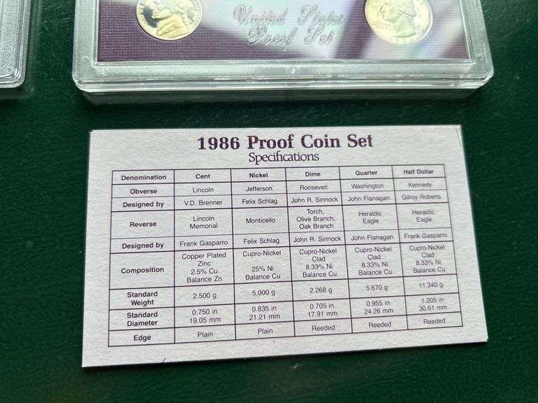 1984-1986 United States Proof Sets - Auction Ohio