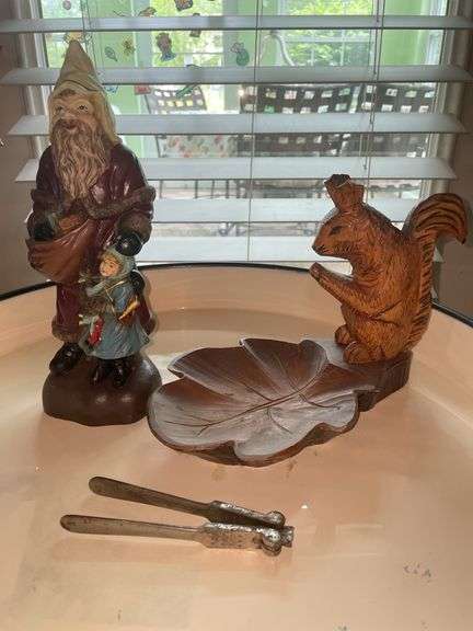 Santa Claus Figurine with Carved Nut Bowl - Auction Ohio