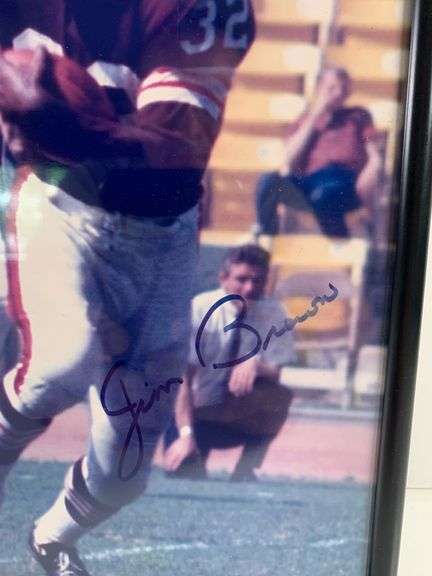 Jim Brown Signed / Framed Photo Cleveland Browns Autograph - No COA ...
