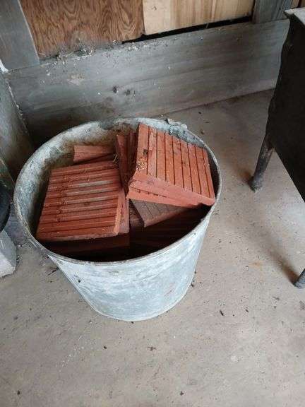 Bucket of Clay Tiles - Auction Ohio