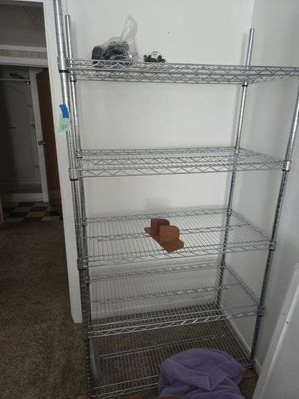 Adjustable metal wire shelving unit - Auction Ohio