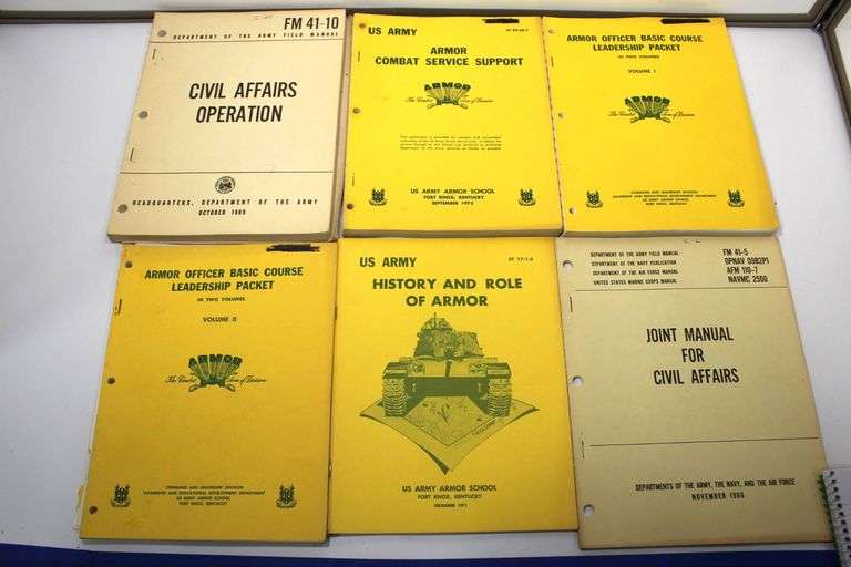 Lot of US Army Manuals on Armor and Civil Affairs Operations, 1960s ...