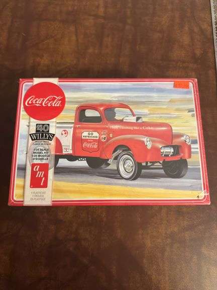 Coca-Cola ‘40 Willys Pickup Truck 1/25 Scale Model Kit SEALED - Auction ...