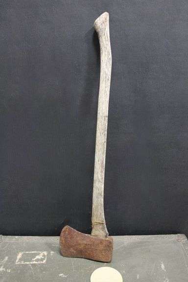Rustic Hand-Forged Axe with Wooden Handle - Auction Ohio