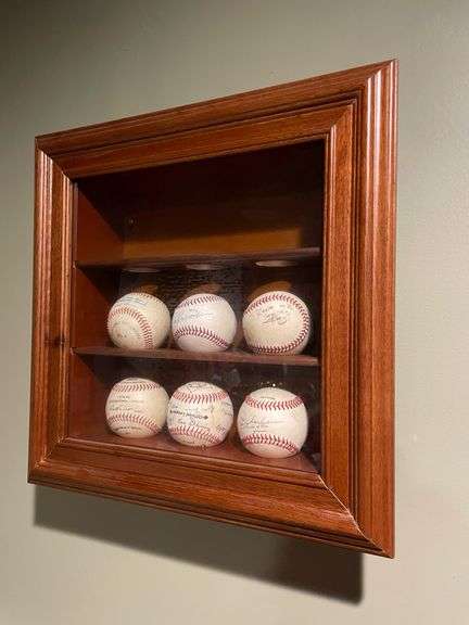 Baseball Shadow Box with Signed Balls - Auction Ohio
