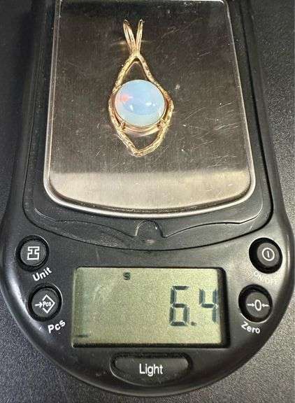 14K Slide with Lab Opal - Auction Ohio