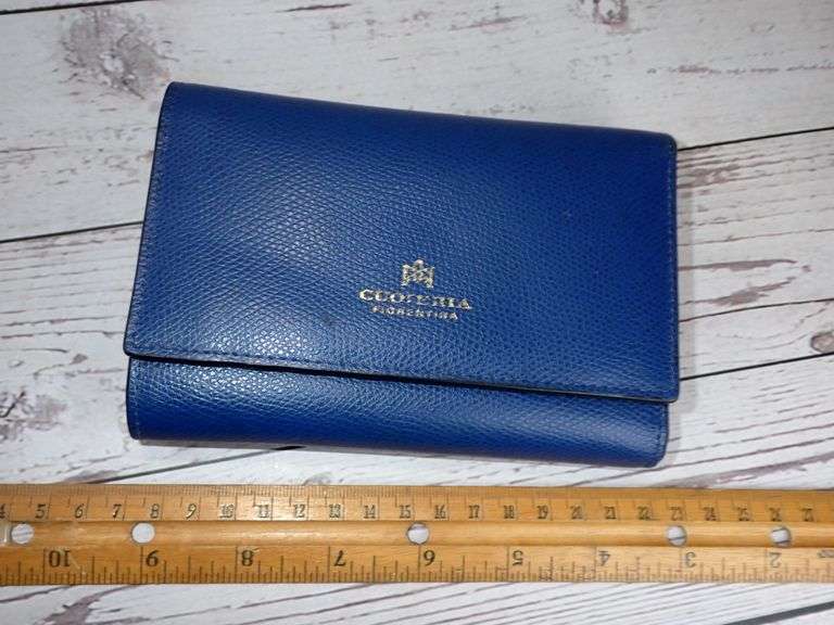 Cuoieria Fiorentina Blue Leather Vera Pelle wallet - Made in Italy ...