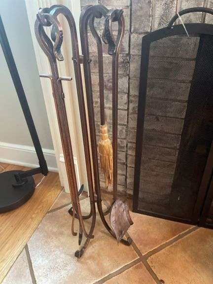 Fireplace Screen & Hearth Tool Set - Auction Ohio