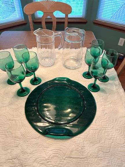 Green Goblets and Glass Pitchers - Auction Ohio