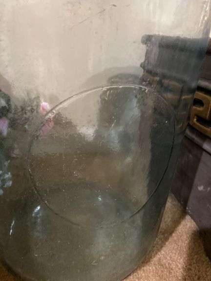 Large vintage blue/green 5 gal glass jug - Auction Ohio