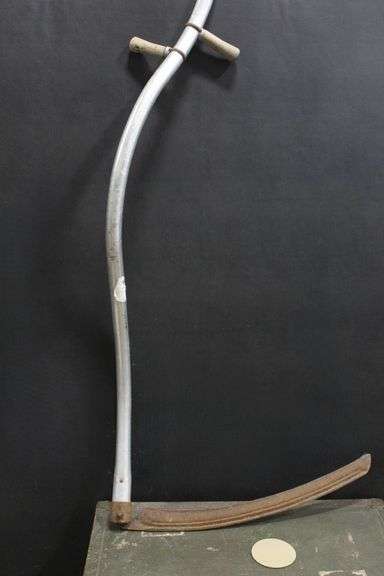 Vintage and Rare Rustic Scythe with Metal Handle and Blade - Auction Ohio