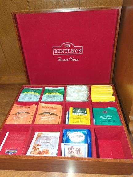 Bentleys Tea Box With Various Tea Bags - Auction Ohio